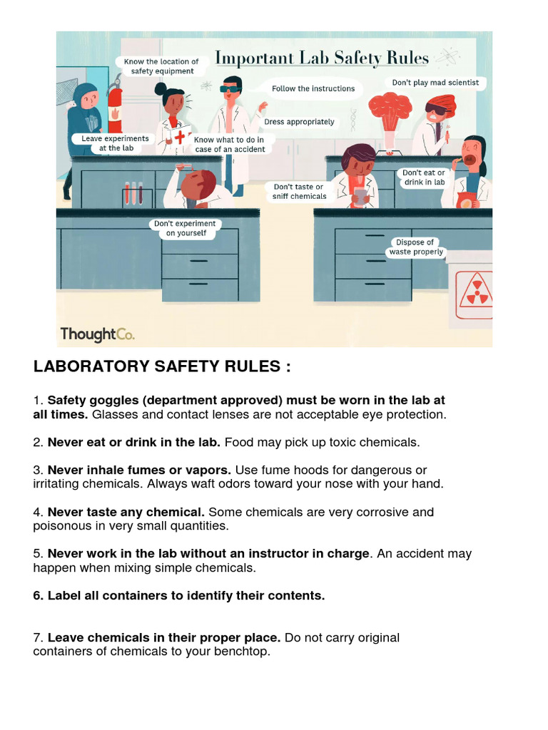 Laboratory Safety Rules | PDF