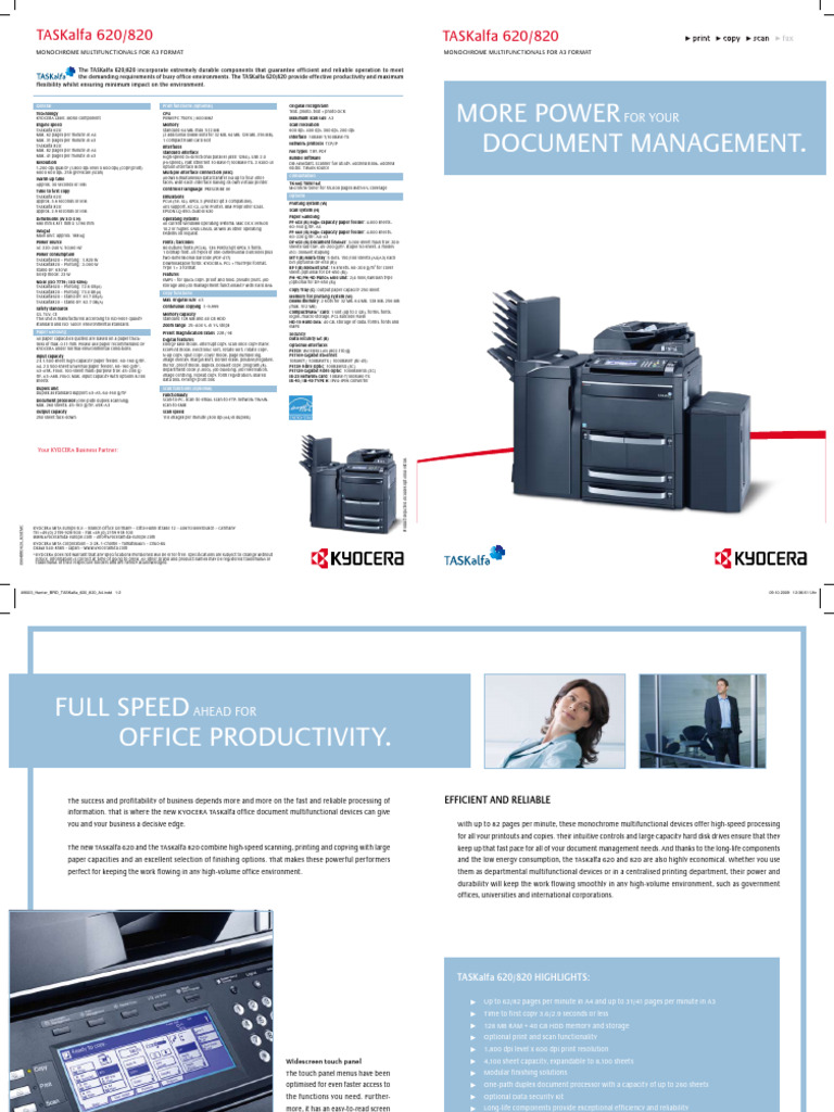 TASKalfa 620 | PDF | Printer (Computing) | Image Scanner