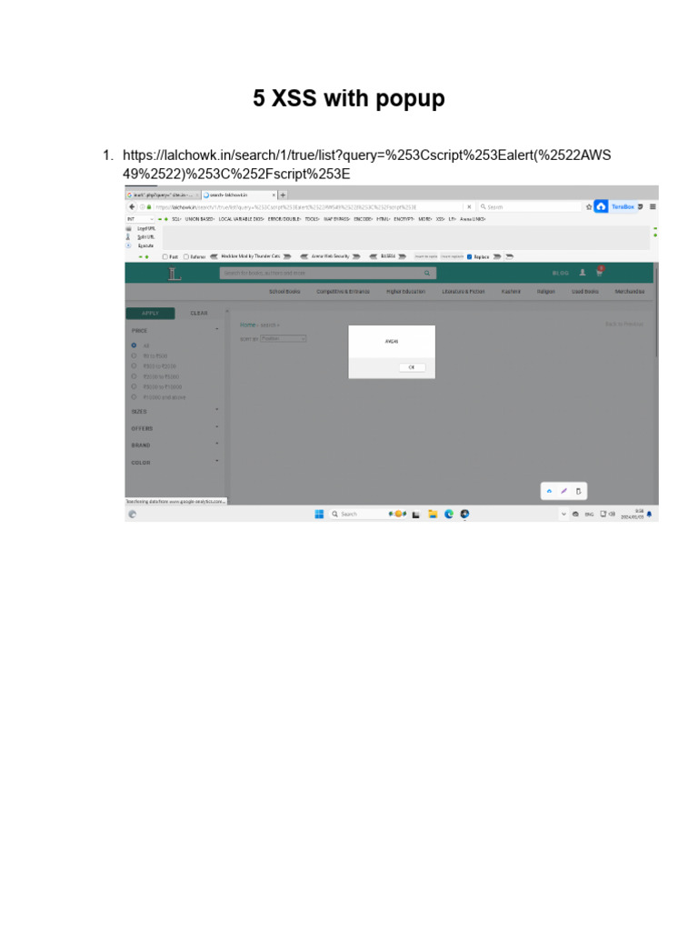 5 XSS With Popup - Google .Docs | PDF