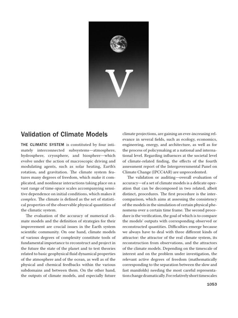 Validation of Climate Models: The Climatic System | PDF | General ...
