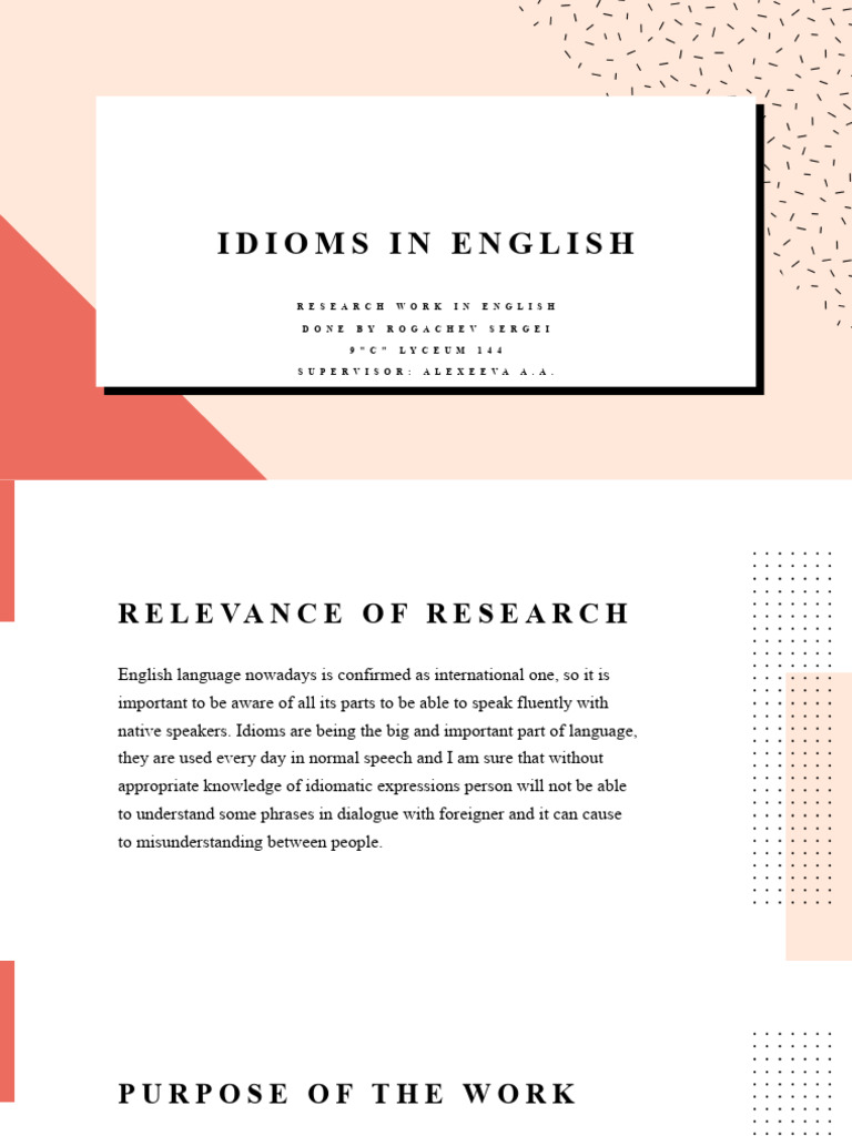 Project Idioms | Download Free PDF | Idiom | Linguistics