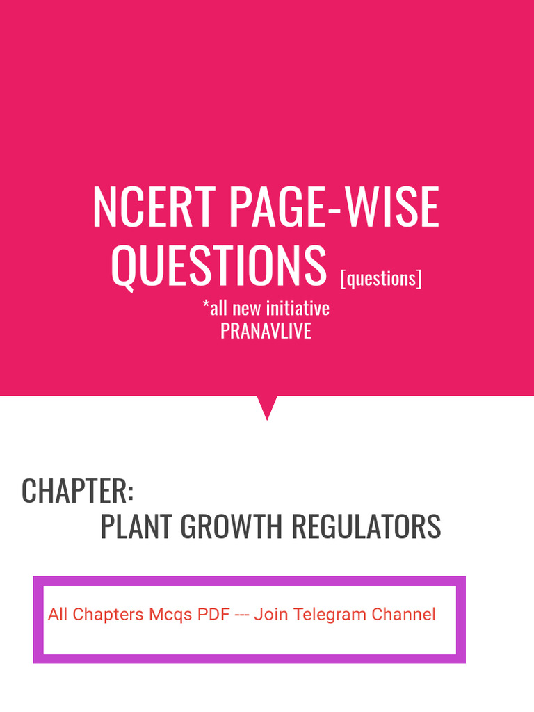 Ncert Page Wise q Plant Growth Regulatorsplant Growth Regulators | PDF ...