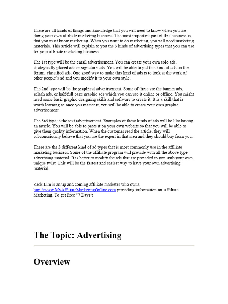 Advertisement | PDF | Advertising | Marketing