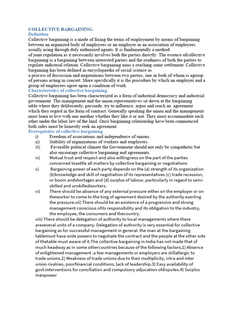 Collective Bargaining | PDF | Cost Of Living | Collective Bargaining