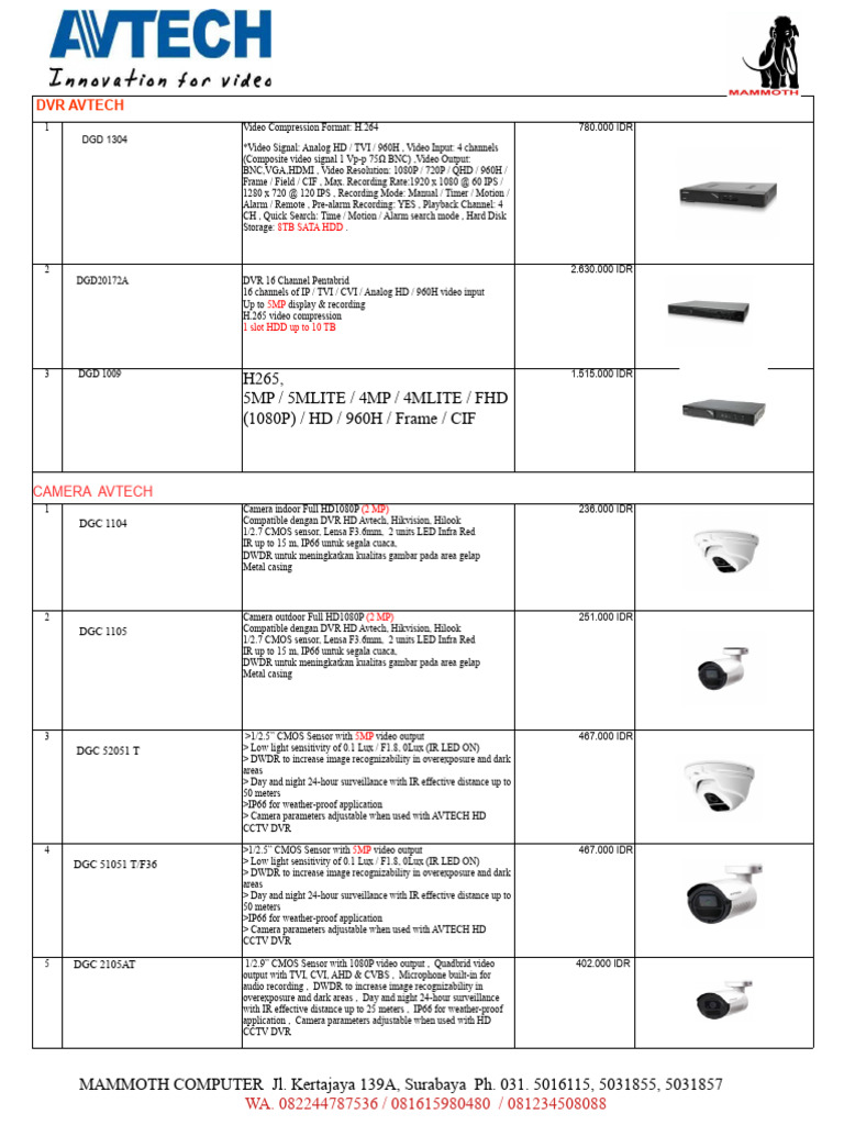 PL AVTECH Mammoth | PDF