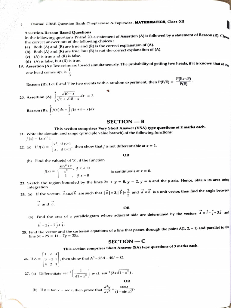 Cbse 2023 QP | Download Free PDF | Mathematical Physics | Applied Mathematics