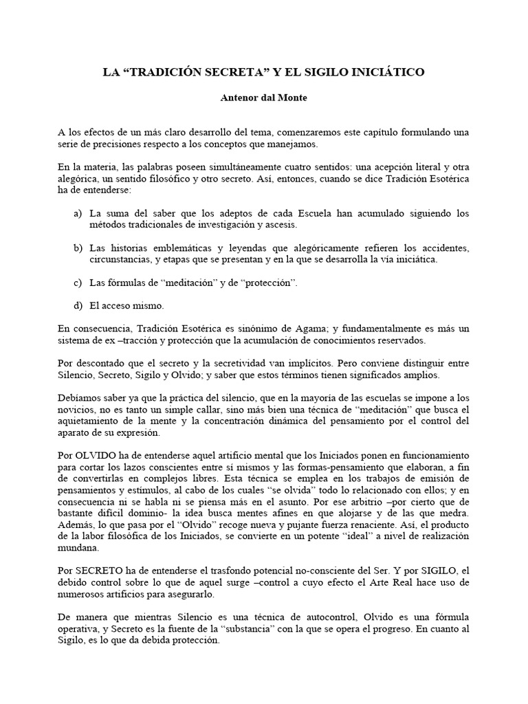 Tradición Secreta y Sigilo Iniciático | PDF | Masonería | Esoterismo ...