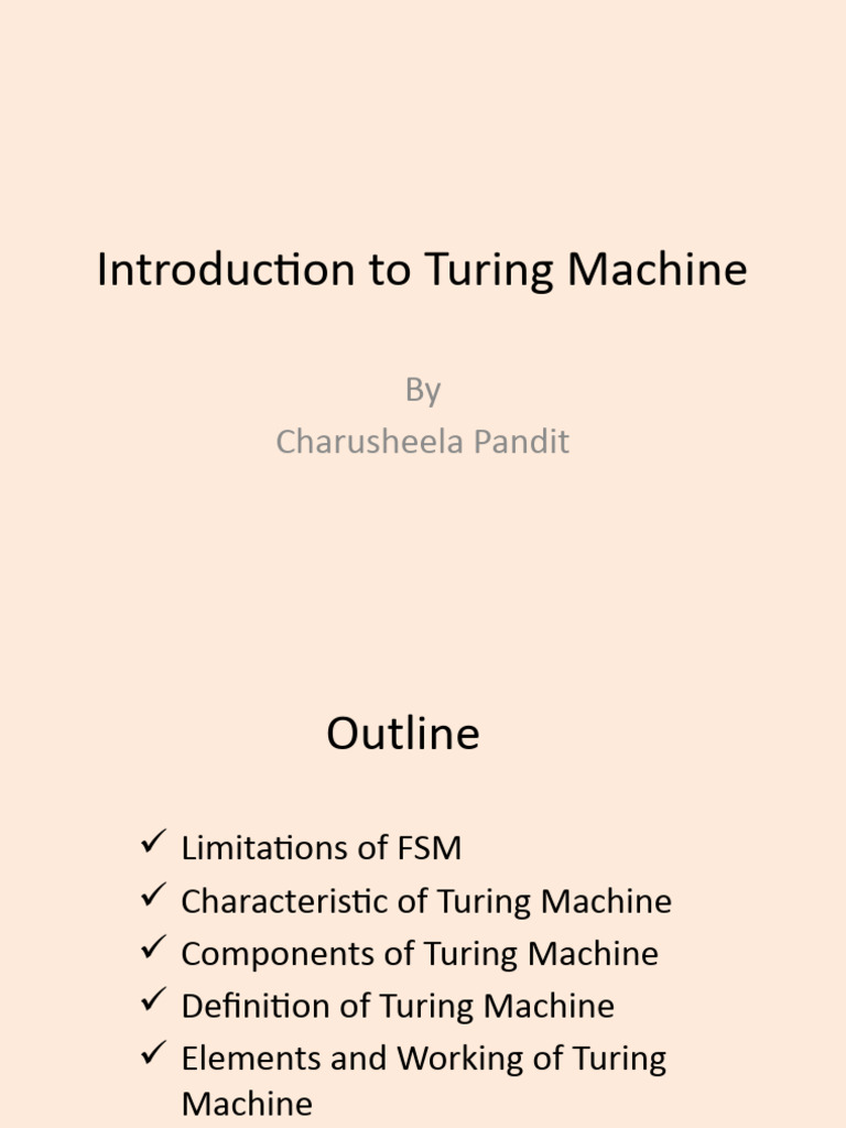 Introduction To Turing Machine | PDF