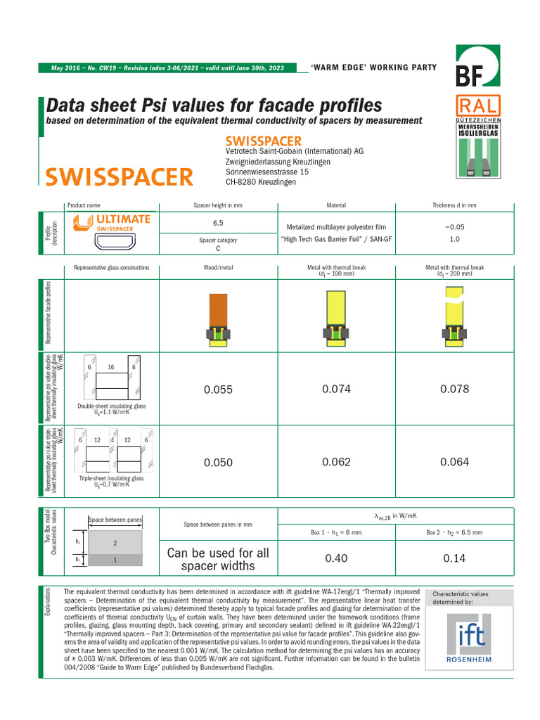 Swisspacer Ultimate Data Sheet | PDF | Continuum Mechanics | Materials