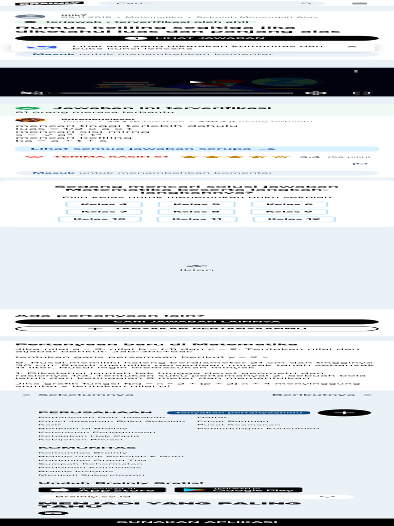 Rumus Keliling Segitiga Jika Diketahui Luas Dan Panjang Alas - Brainly - Co.id | PDF