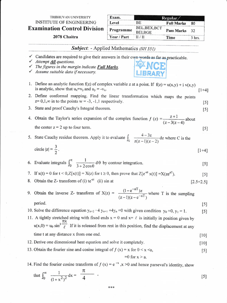 Applied Math Merged | PDF | Fourier Transform | Complex Analysis
