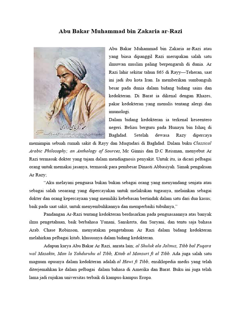 Abu Bakar Muhammad Bin Zakaria Ar-Razi | PDF