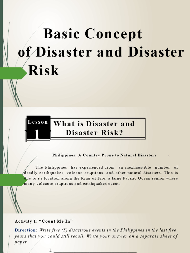 DRRR - Mod1 - Basic Concept of Disaster and Disaster Risk | PDF ...