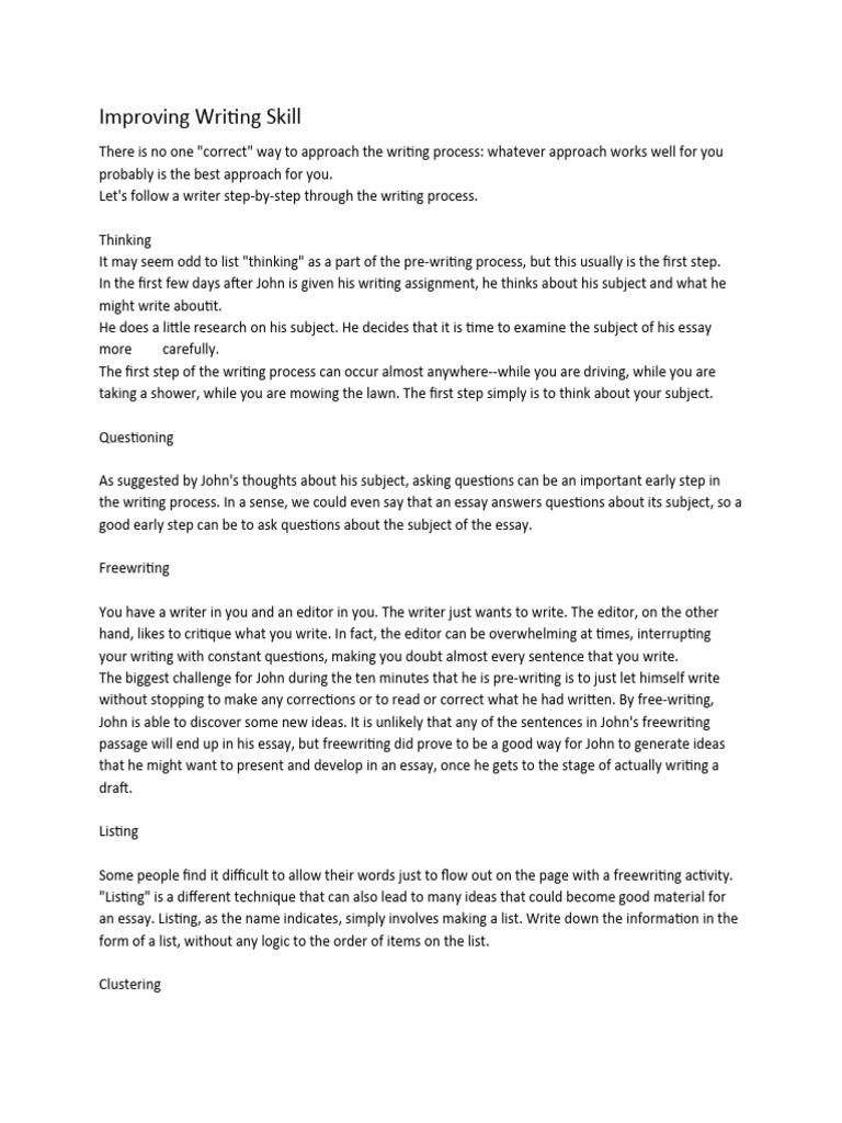 Improving Writing Skill | PDF | Essays | Human Communication