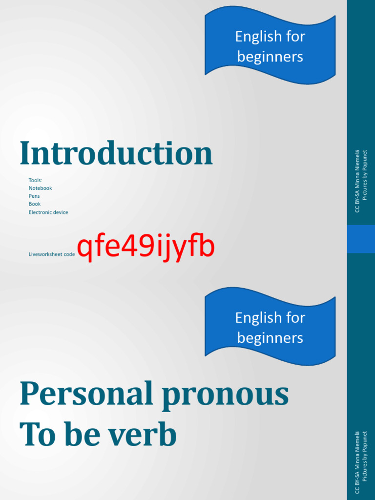 Personal Pronouns and To Be Verb - 103214 | PDF | Linguistic Typology ...
