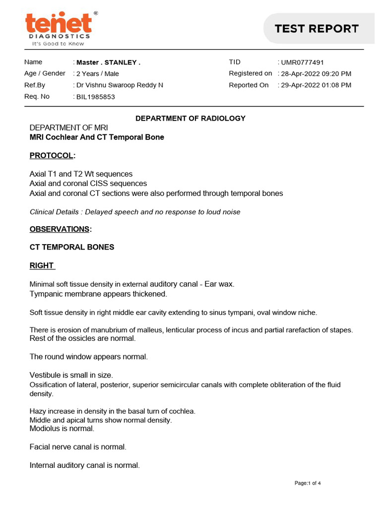 Rad UMR0777491 4020126 1701 | PDF | Ear | Auditory System