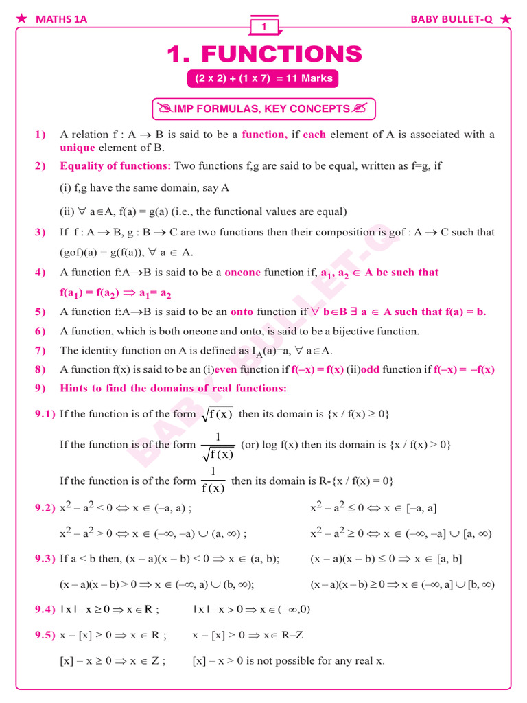 1 Functions Pdf Function Mathematics Functions And Mappings 4817