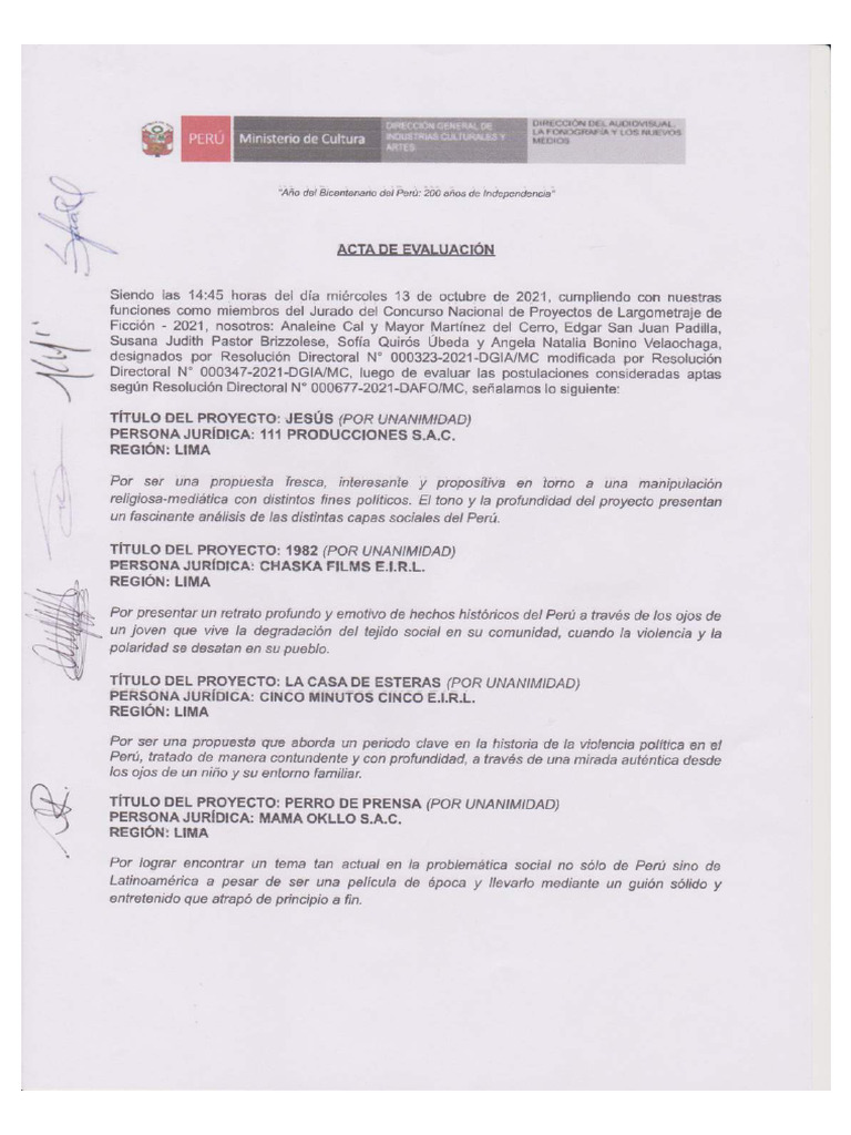 2021 CFN ActaEvaluacionJurado | PDF