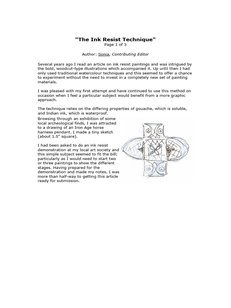 The Ink Resist Technique | PDF | Watercolor Painting | Paintings