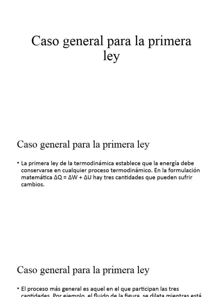 Caso General para La Primera Ley | PDF | Temperatura | Termodinámica