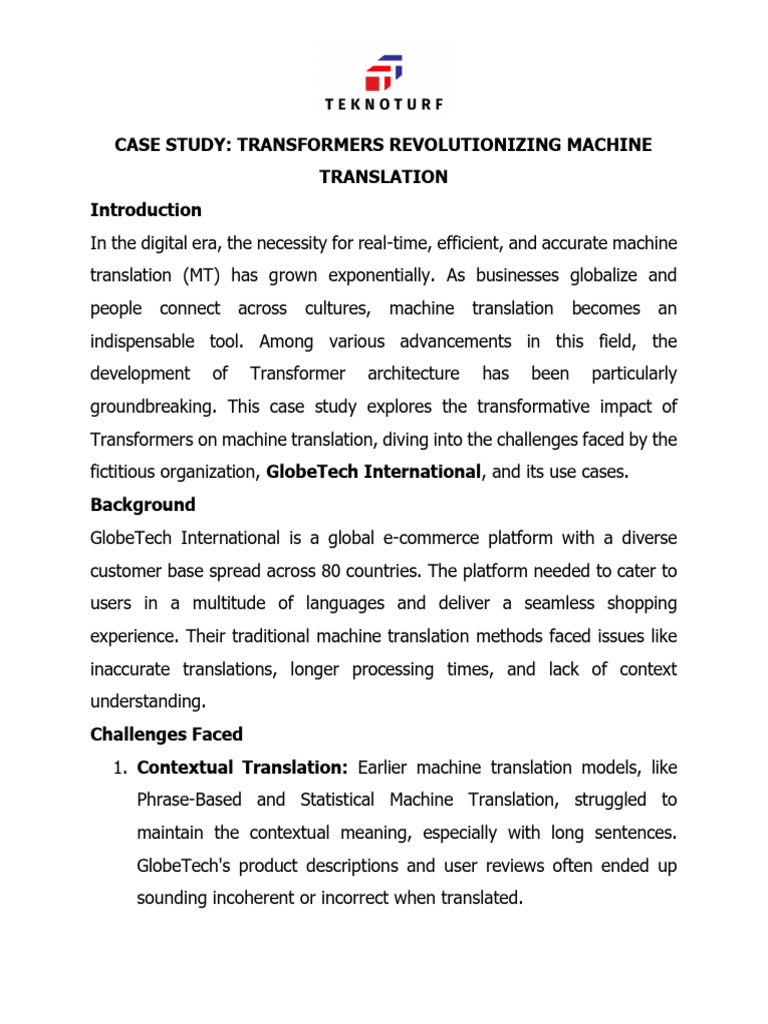 Case Study - Transformers in Machine Translation | PDF | Translations | Cognitive Science