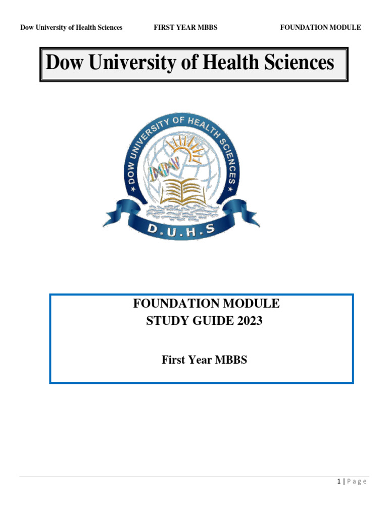 Foundation - Module Guide 2023,1st Yr Mbbs | PDF | Nervous System ...