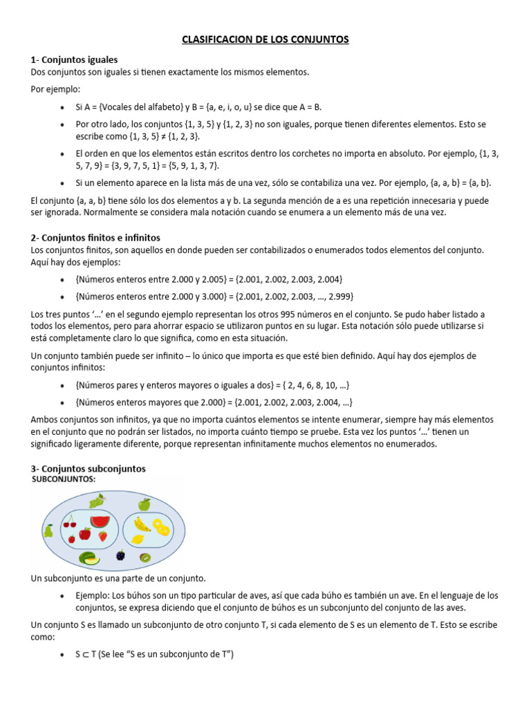 Investigacion Clases de Conjuntos | PDF | Conjunto (Matemáticas) | infinito