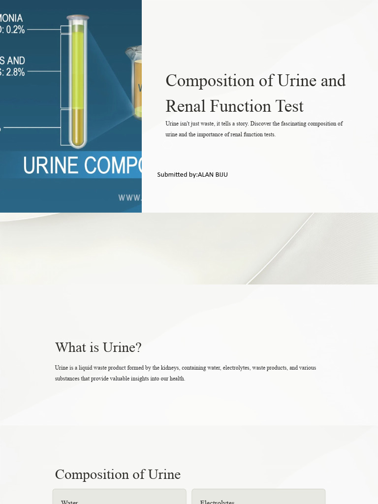 Urine Composition & Kidney Tests | PDF | Kidney | Urine