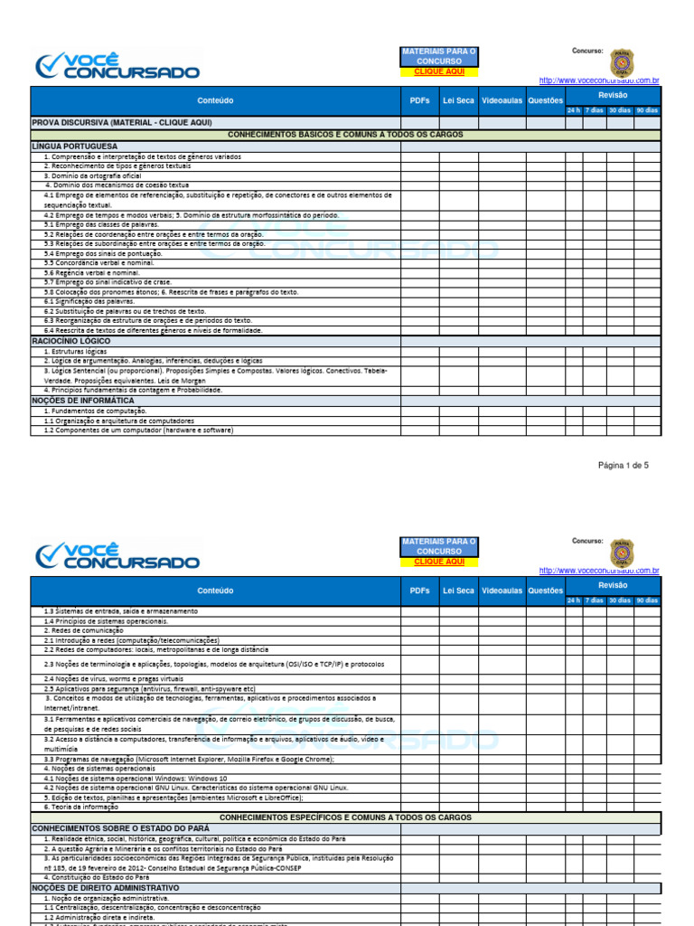 Edital Verticalizado PCPA Escrivao | PDF | Rede de computadores ...