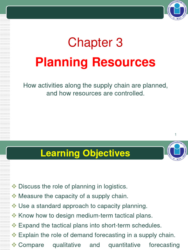 Chapter 3 - Planning Resources | PDF | Demand | Forecasting