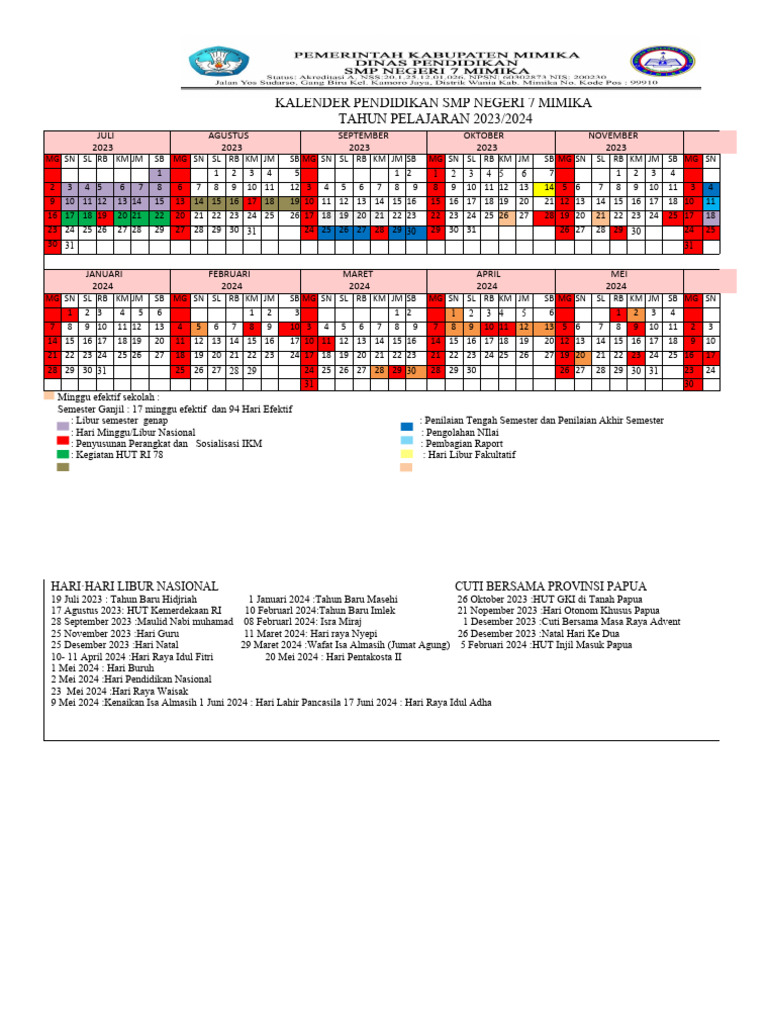 Kalender Pendidikan SMP Ok | PDF