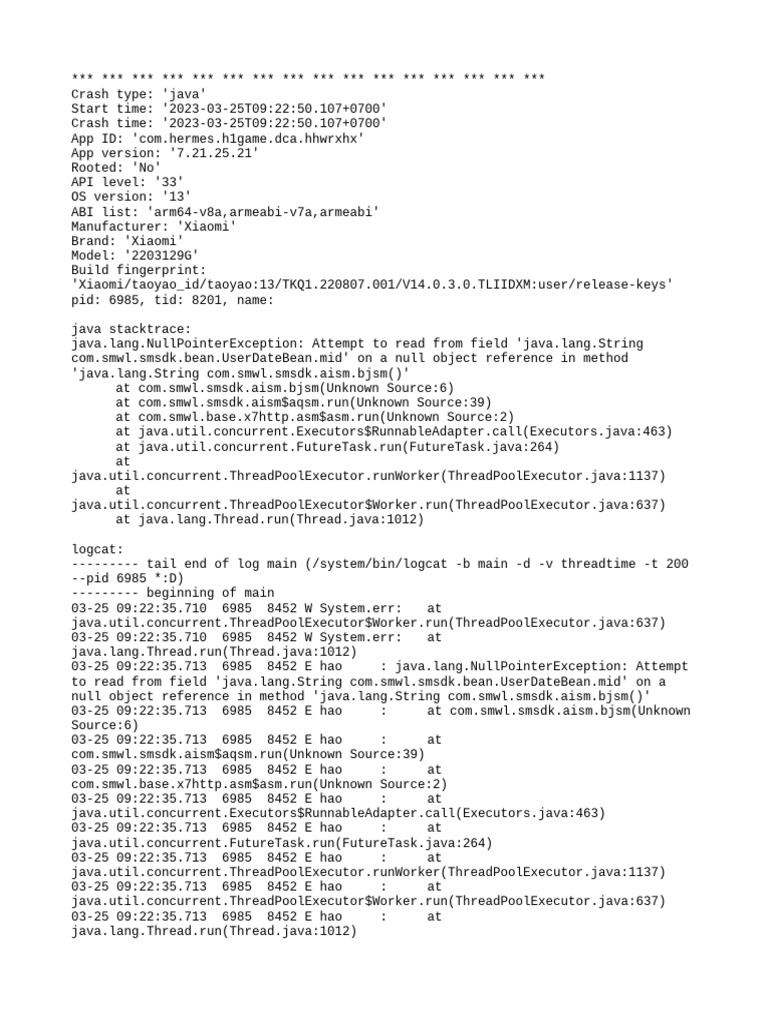 Java NullPointerException Debug | PDF | Java (Programming Language) | Computing