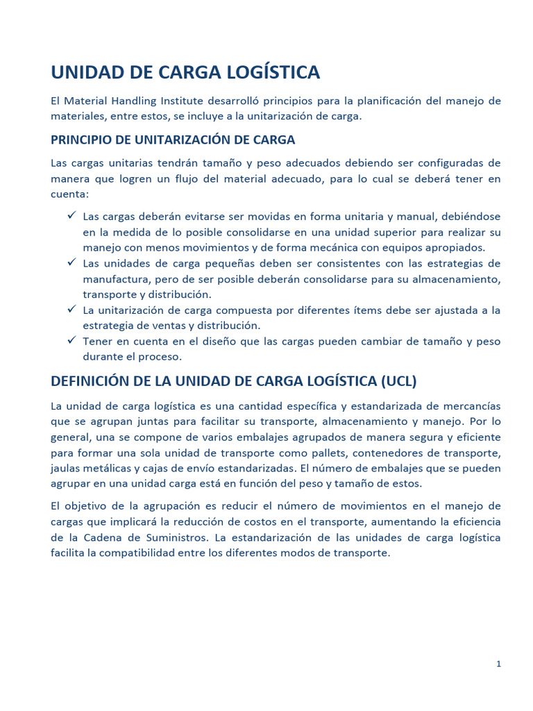 Nidad D Carga - Env y Emb - Palets y Contenedores | PDF | El plastico ...