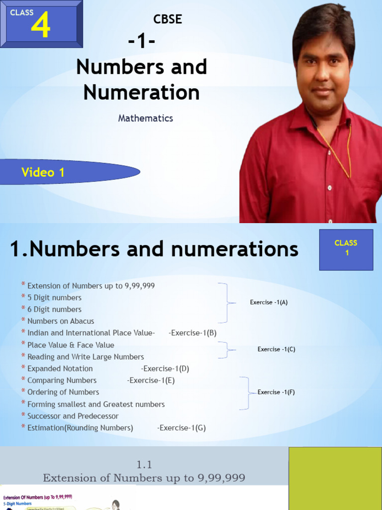 Class 4 Numbers And Numeration Pdf Mathematics Mathematical Notation