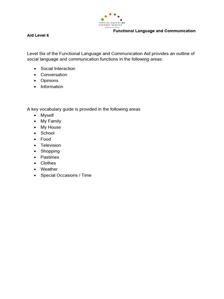 Level 6 Functional Language Guide | PDF | Conversation | Communication