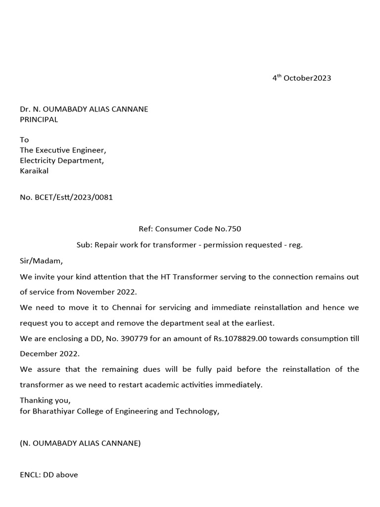 eb letter 4th October 2023 | PDF