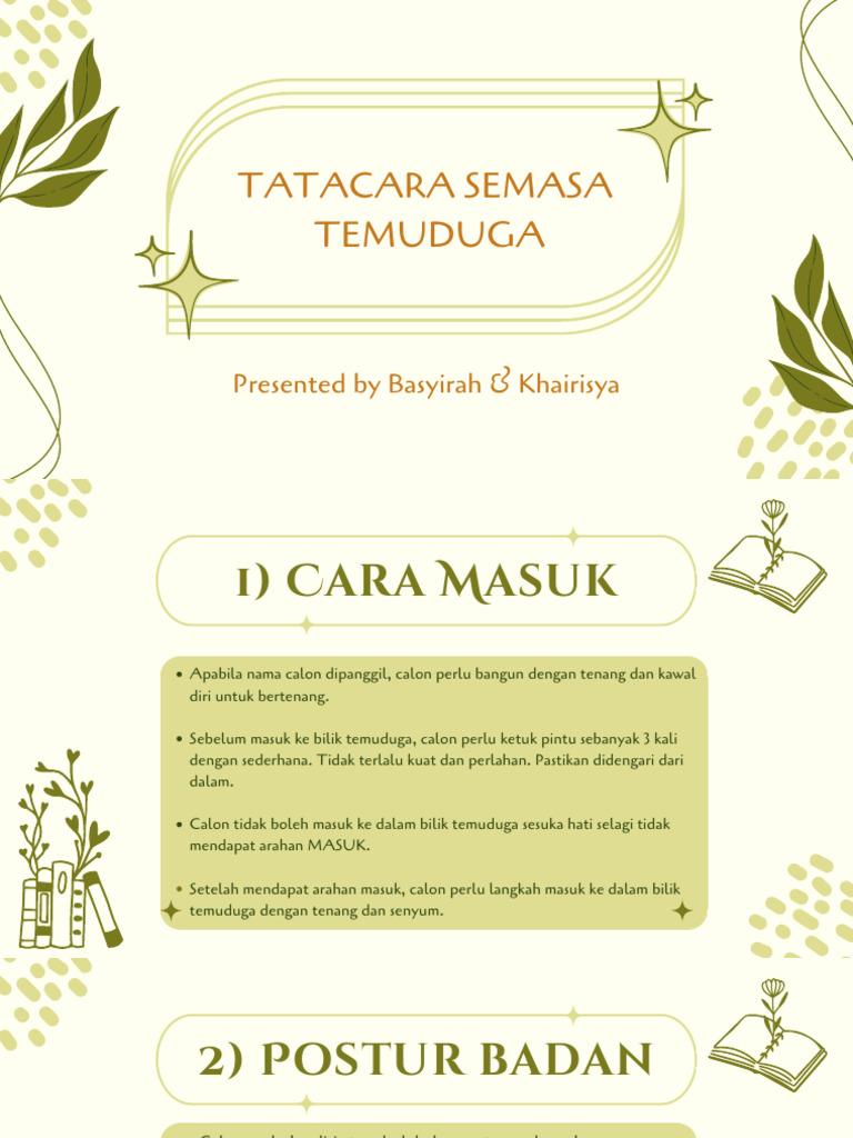 Tips Tatacara Semasa Temuduga | PDF