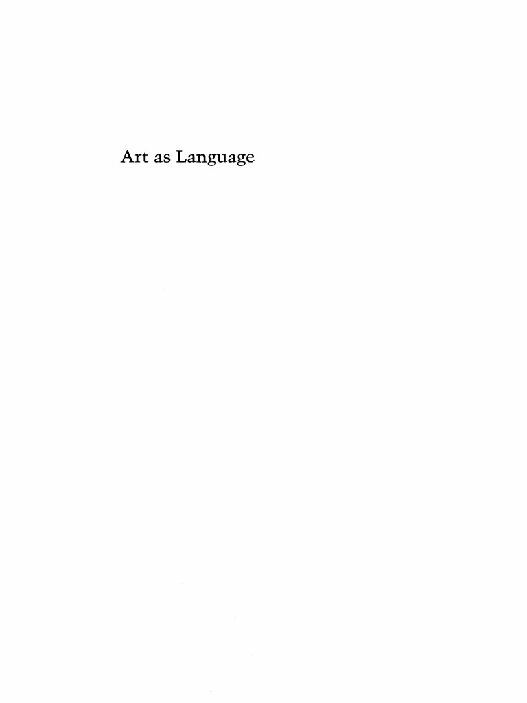 Art As Language Wittgenstein, Meaning Adn Aesthetic Theory | PDF ...