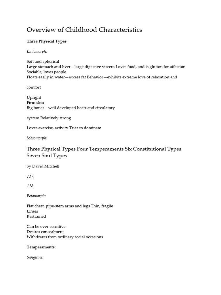 Overview of Childhood Characteristics | Download Free PDF | Planets In ...