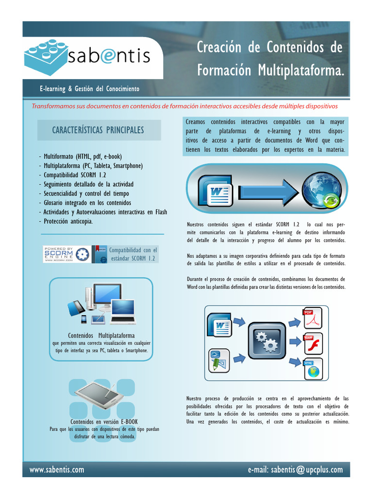 Creación de Contenidos de Formación Multiplataforma.: Características Principales | PDF ...