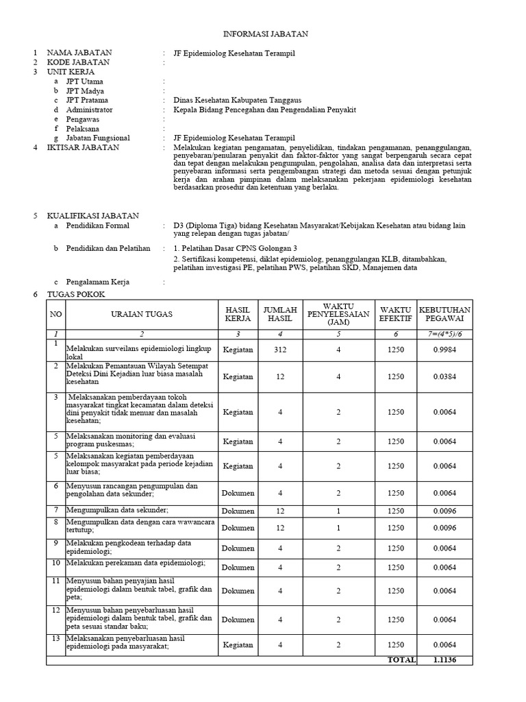 JF Epidemiolog Kesehatan Terampil | PDF