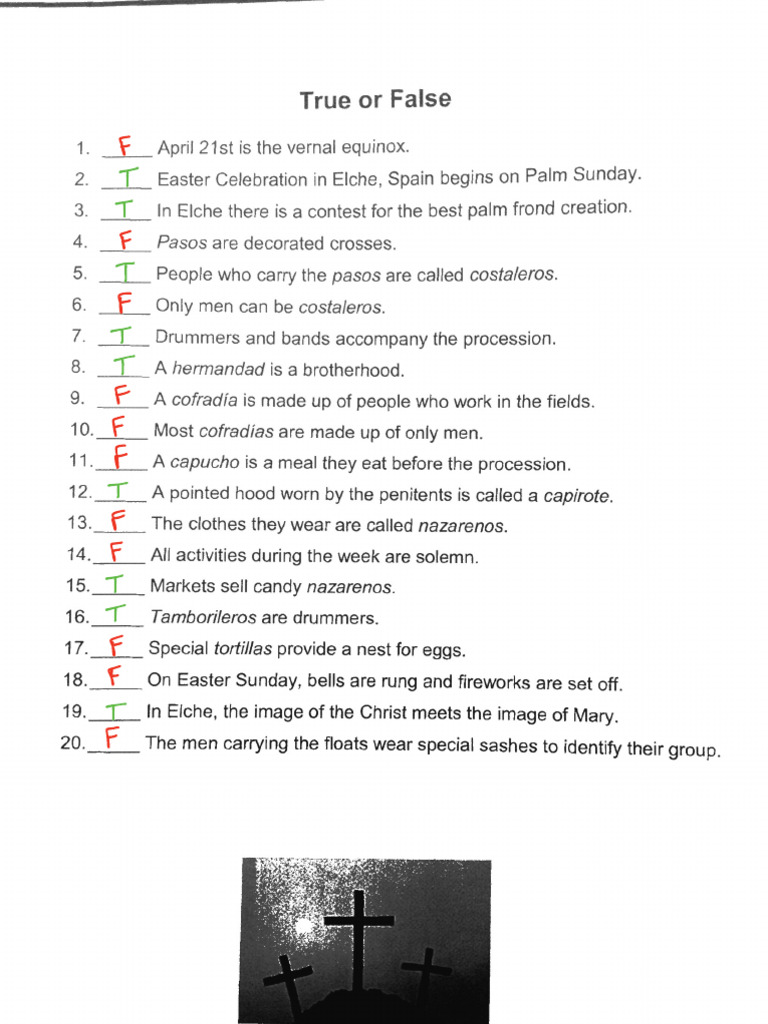 Semana Santa en Espana Packet Answers | PDF