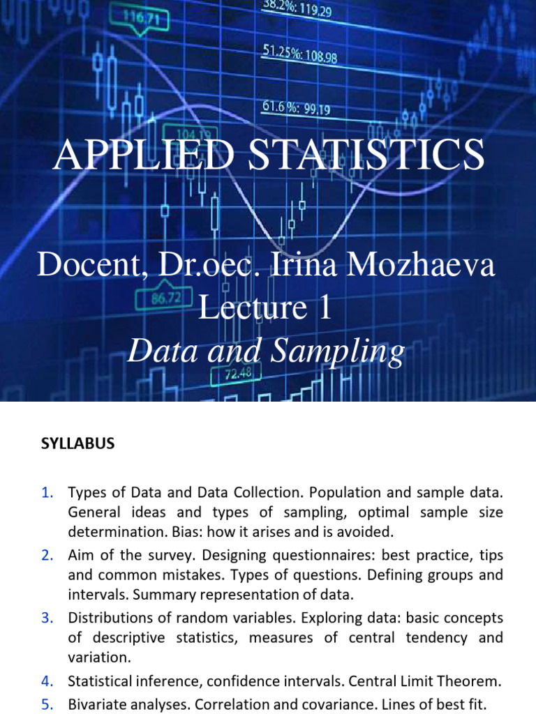 RSU - Statistics - Lecture 1 - Final - myRSU | PDF | Statistics | Sampling (Statistics)