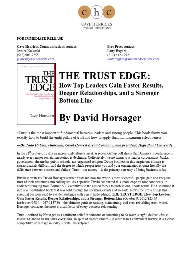 The Trust Edge by David Horsager | PDF | Business
