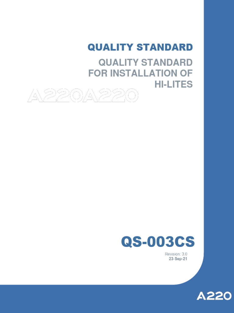 QS-003CS Quality Standard For Installation of Hi-Lites | PDF | Screw ...