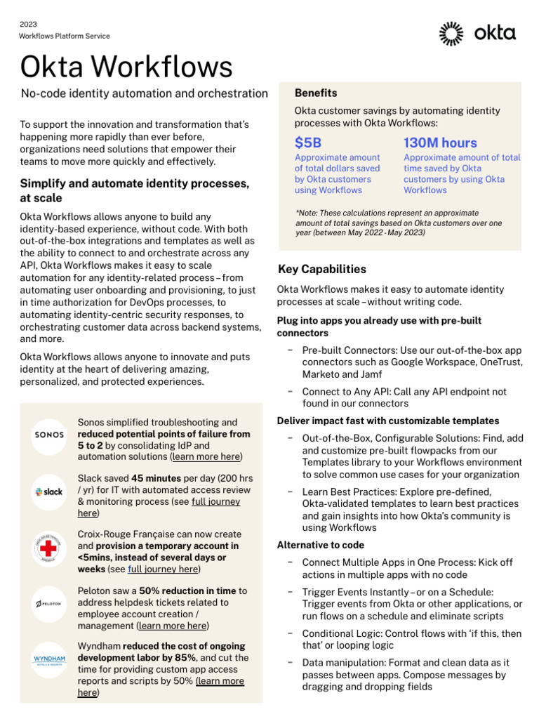 Okta Workflows Platform Service | PDF | Automation | Software