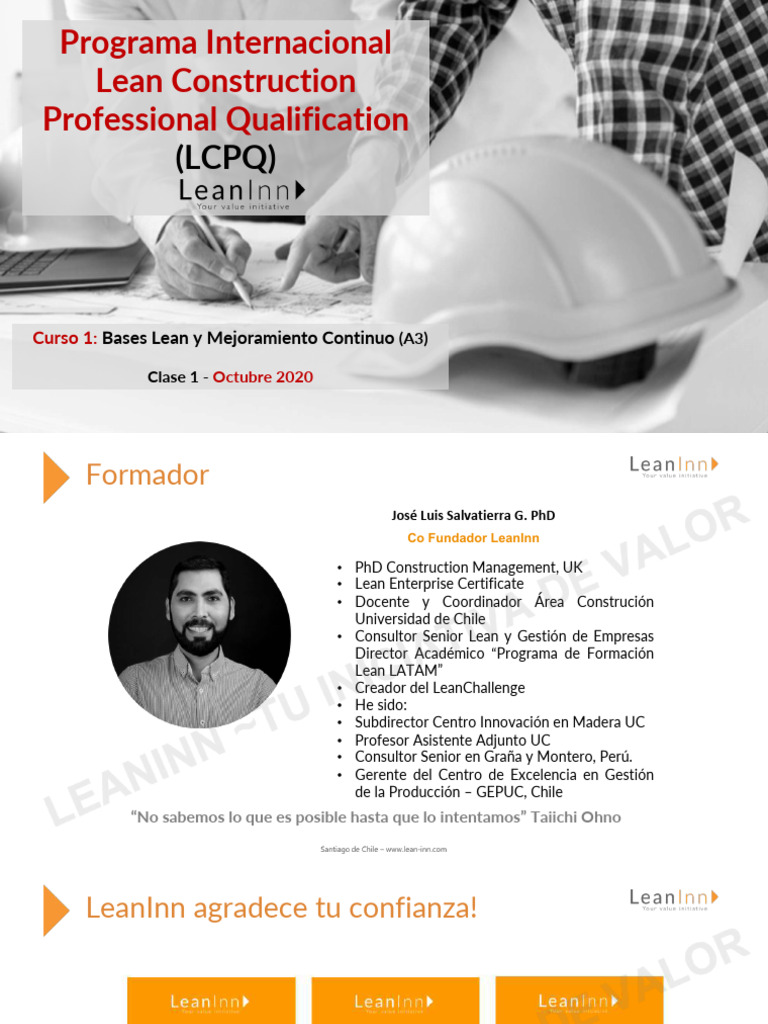 LCPQ - Clase 1 - 20201019 | PDF | Lean Manufacturing | Calidad (comercial)