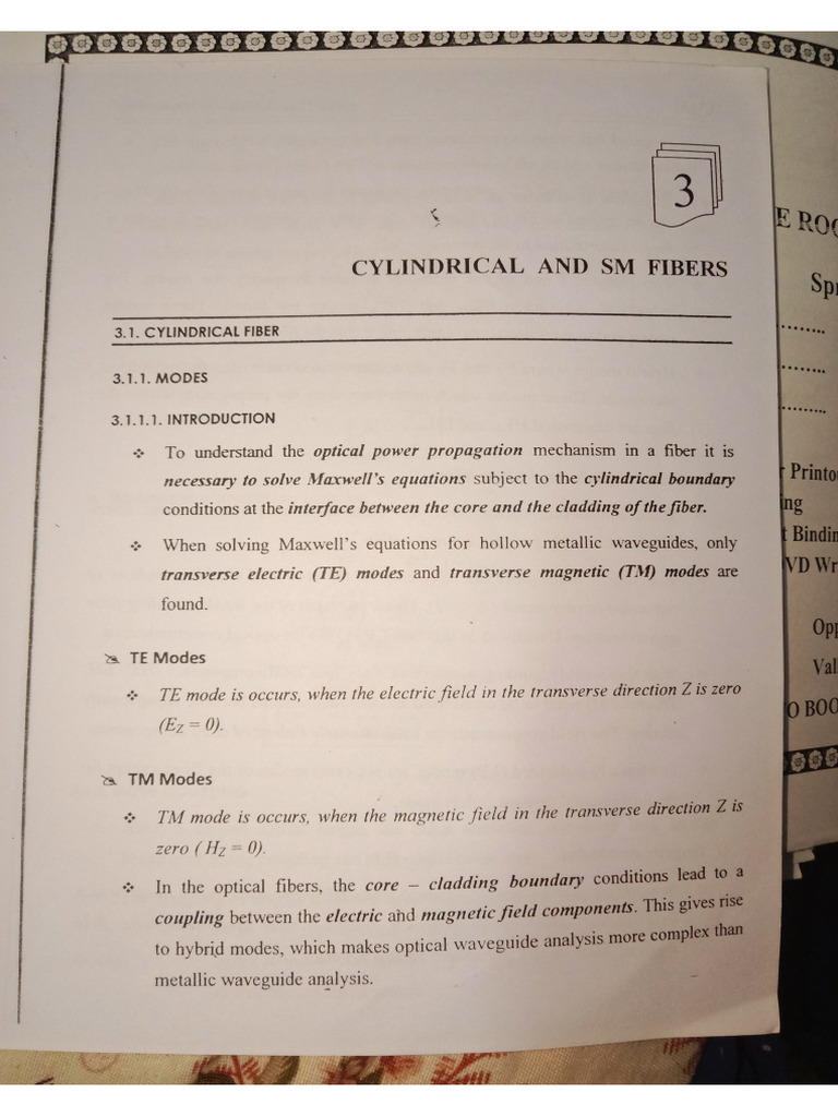 Cylindrical and SM Fibers | PDF