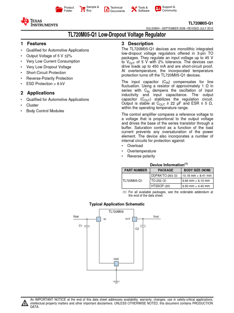 tl720m05 q1 | Download Free PDF | Capacitor | Electronic Circuits