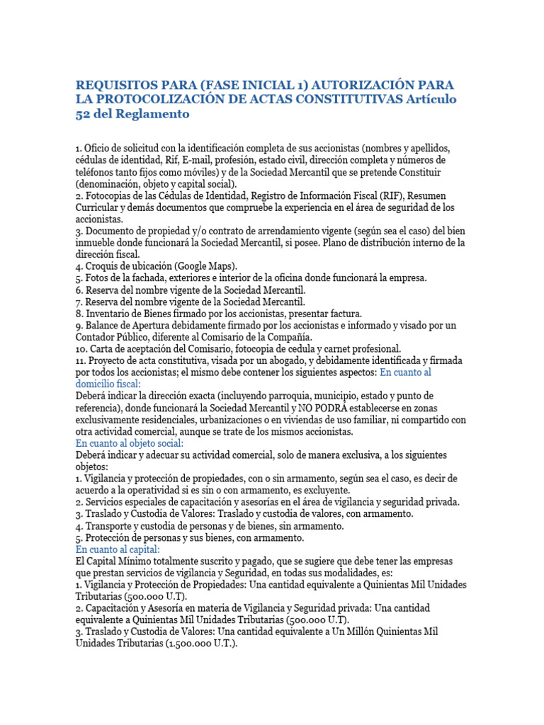 Requisitos para Digeservisp | PDF | Sociedad de responsabilidad limitada